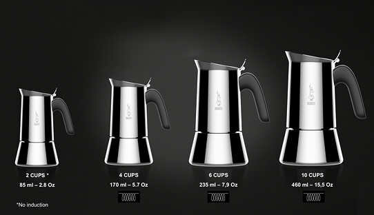 Bialetti Venus Edelstahl 4 Grossen 29 90